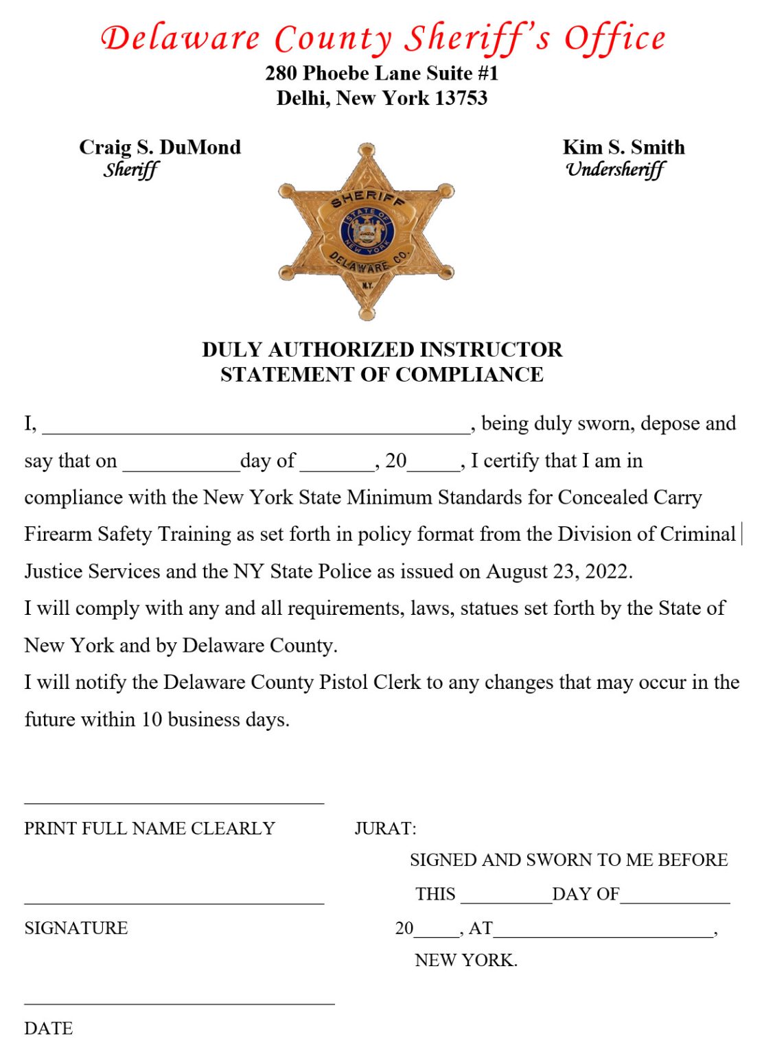 Instructor - Pistol Clerk