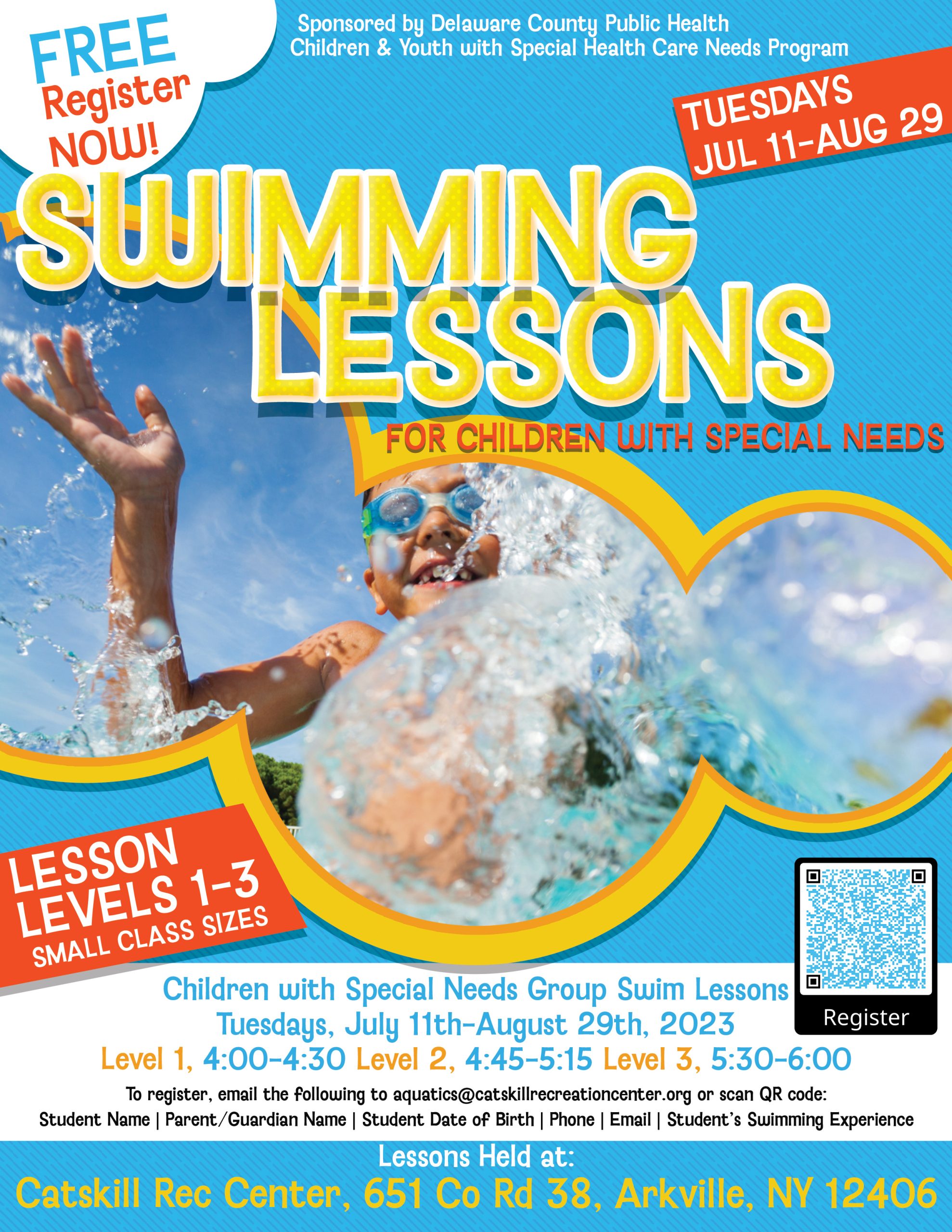 FREE Group Swim Lessons at Catskill Recreation Center - Public Health